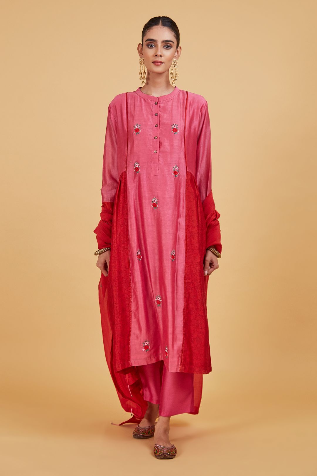 Rose Pink Classic Kurta Set – ptraani.com